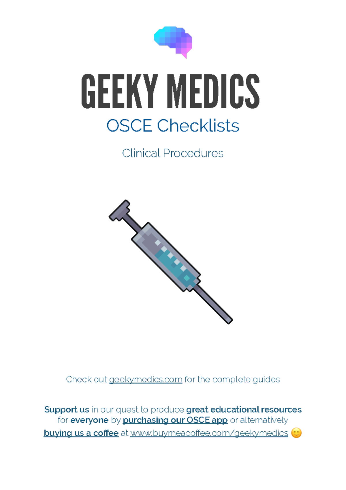 Clinical Procedures OSCE Checklists - Essential Skills Guide - Studocu