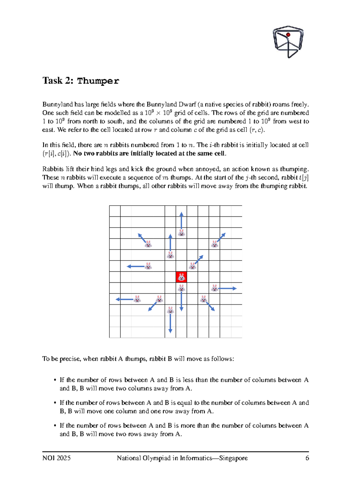 Thumper 2: Rabbit Movement Simulation in a 109x109 Grid (NOI 2025 ...