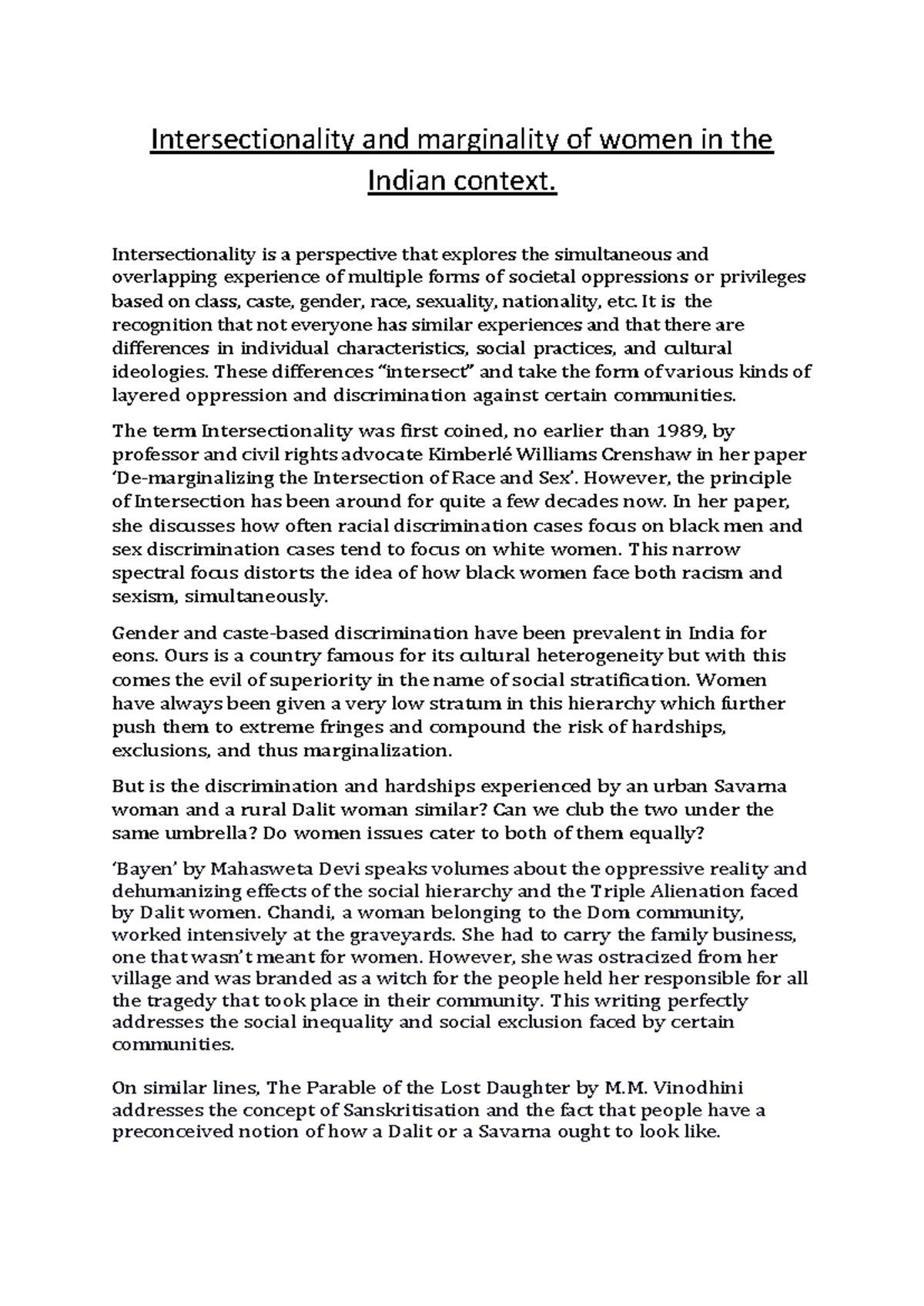 Intersectionality - Intersectionality is a perspective that explores ...