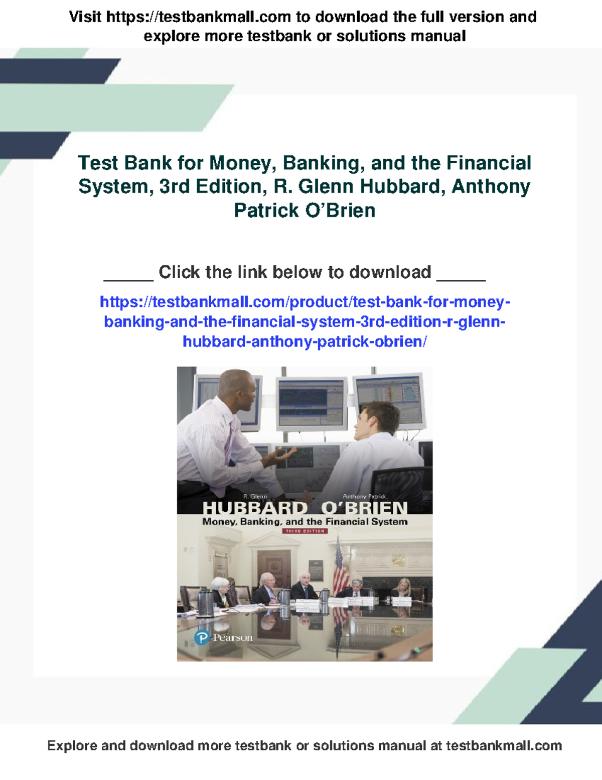 21311 - Test bank for money, banking, and the financial system, 3rd ...