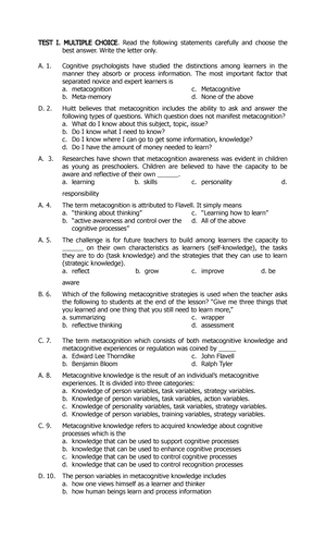 Prof Ed 105 Facilitating Learner Centered Teaching - PROF ED 10 5 ...
