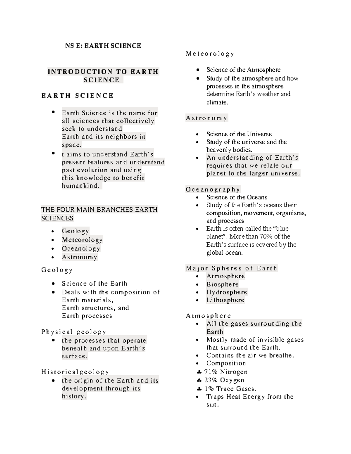NSE Earth Science Final Exam Reviewer 085359: Key Concepts & Topics ...