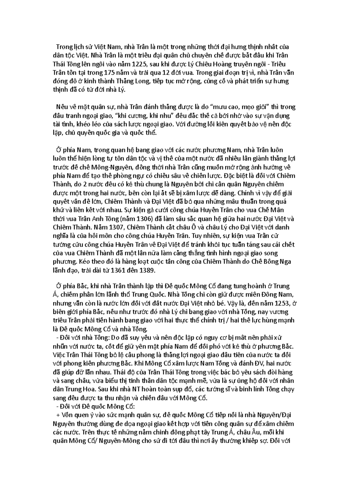 Nhà-Trần - lịch sử ngoại giao - Trong l ch sị ử Vi t Nam, nhà Trầần là m t trong nh ng th i đ i ...