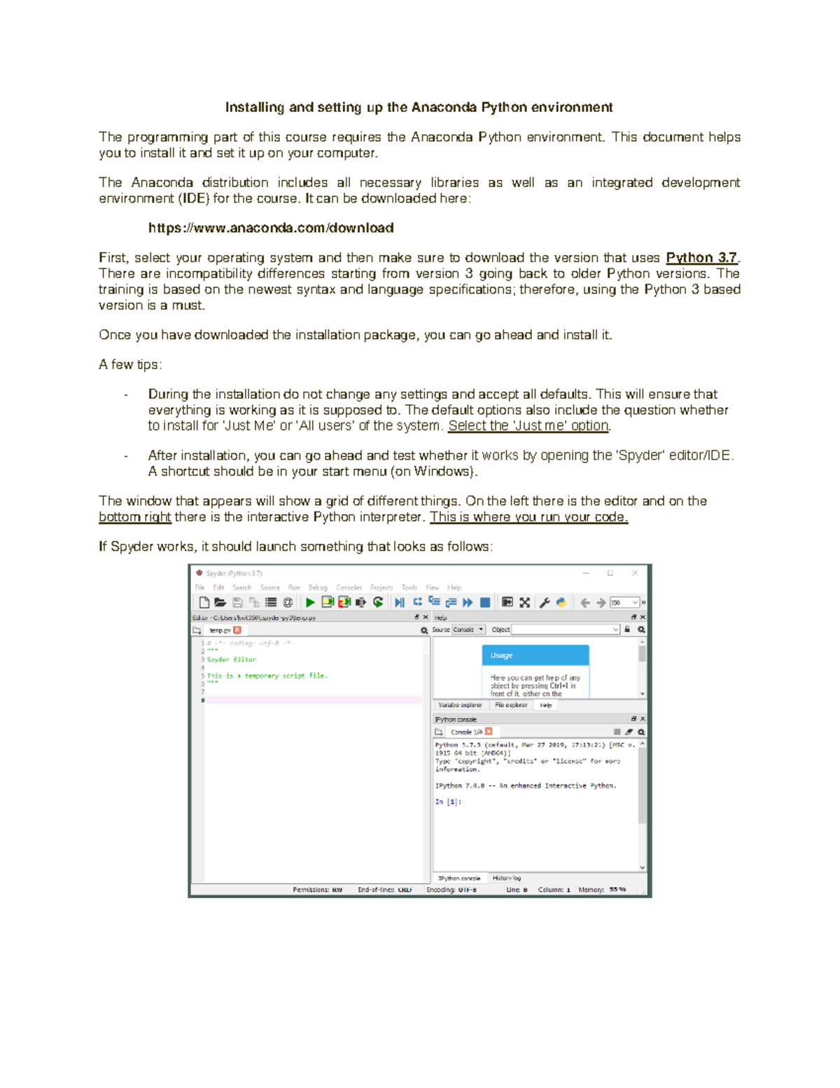 Anaconda Python Environment Setup Guide - Online Teaching (Course Code ...