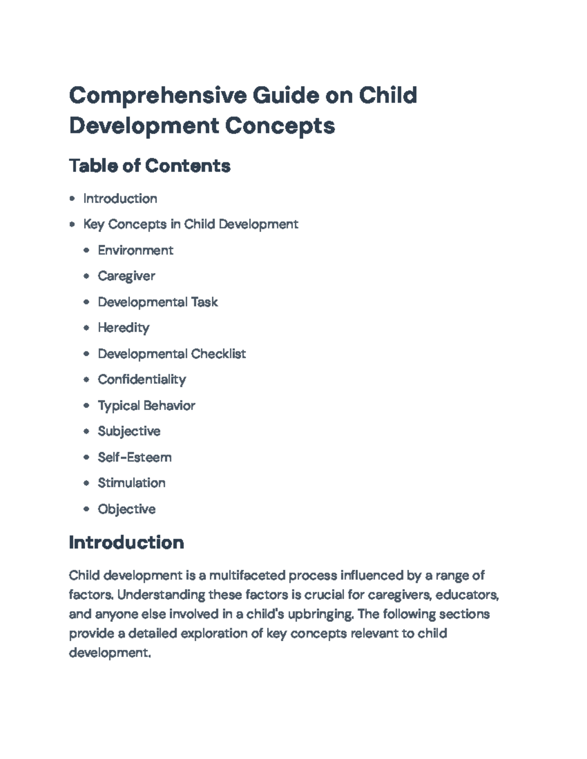 Child Development Concepts: Key Factors and Checklists for Success ...
