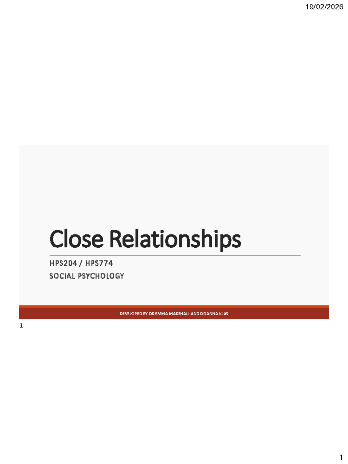HPS204/HPS774 Lecture: Factors Influencing Attraction - Studocu