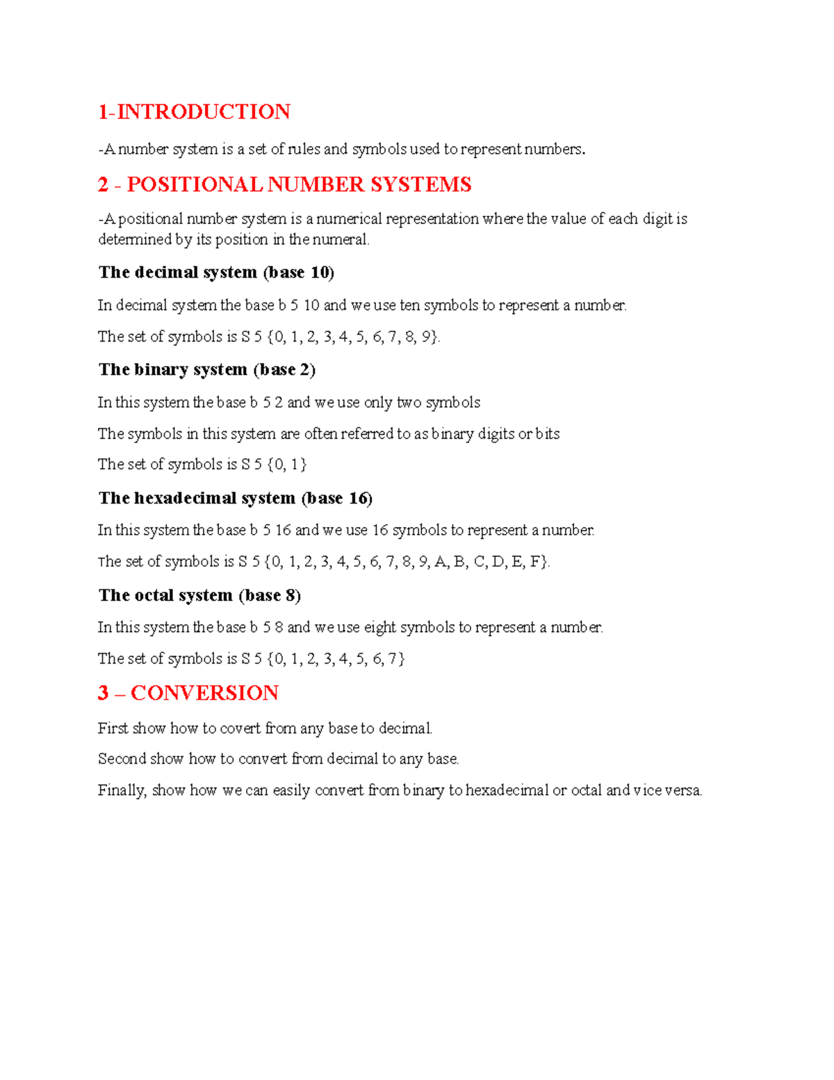 Chap2 CSI - 1-INTRODUCTION -A number system is a set of rules and ...