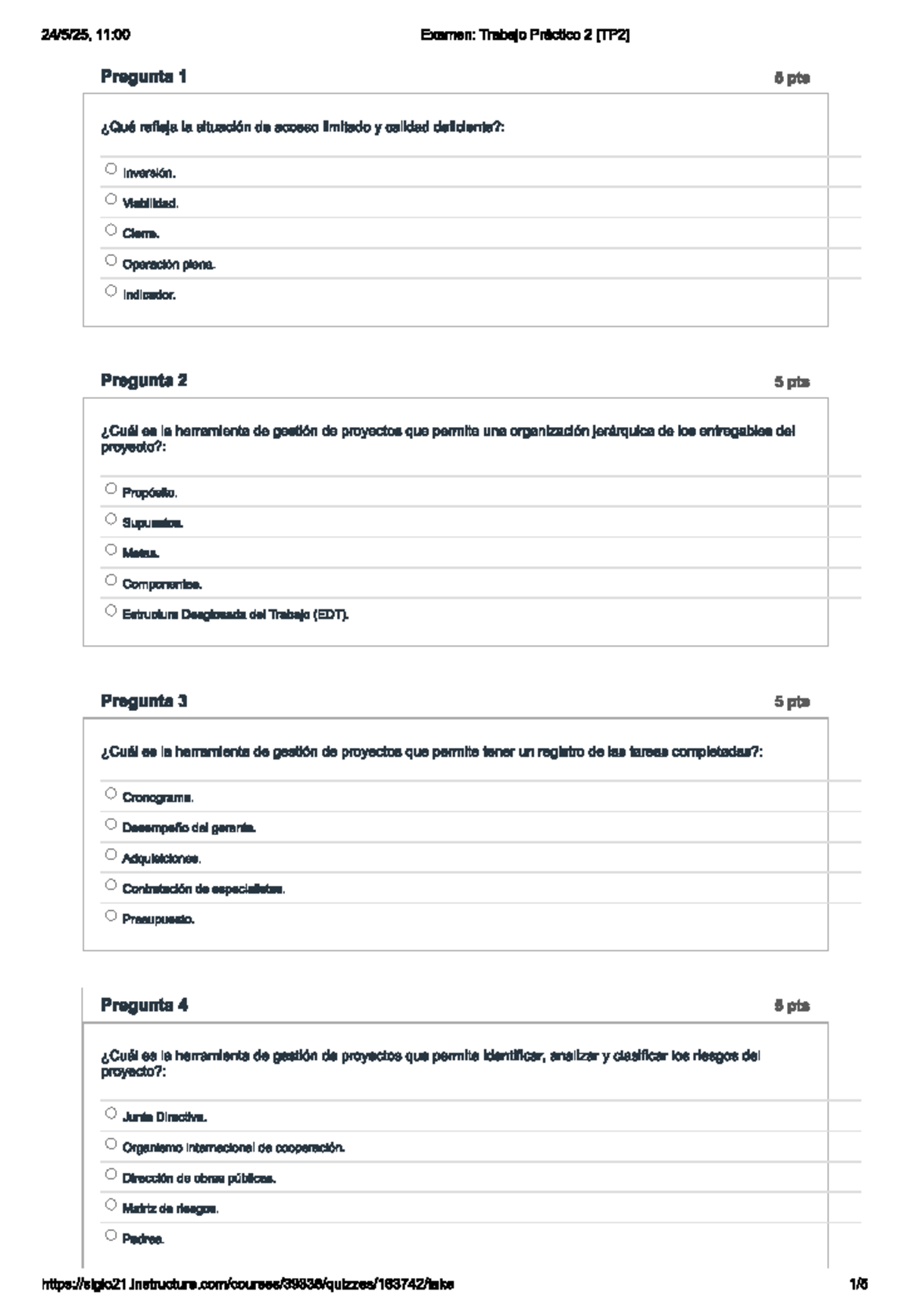TP2 MET Y ADM PROY - Examen Final: Trabajo Práctico 2 Respuestas - Studocu