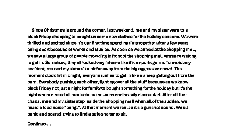 Narrative: Black Friday Shopping Experience and Holiday Excitement ...