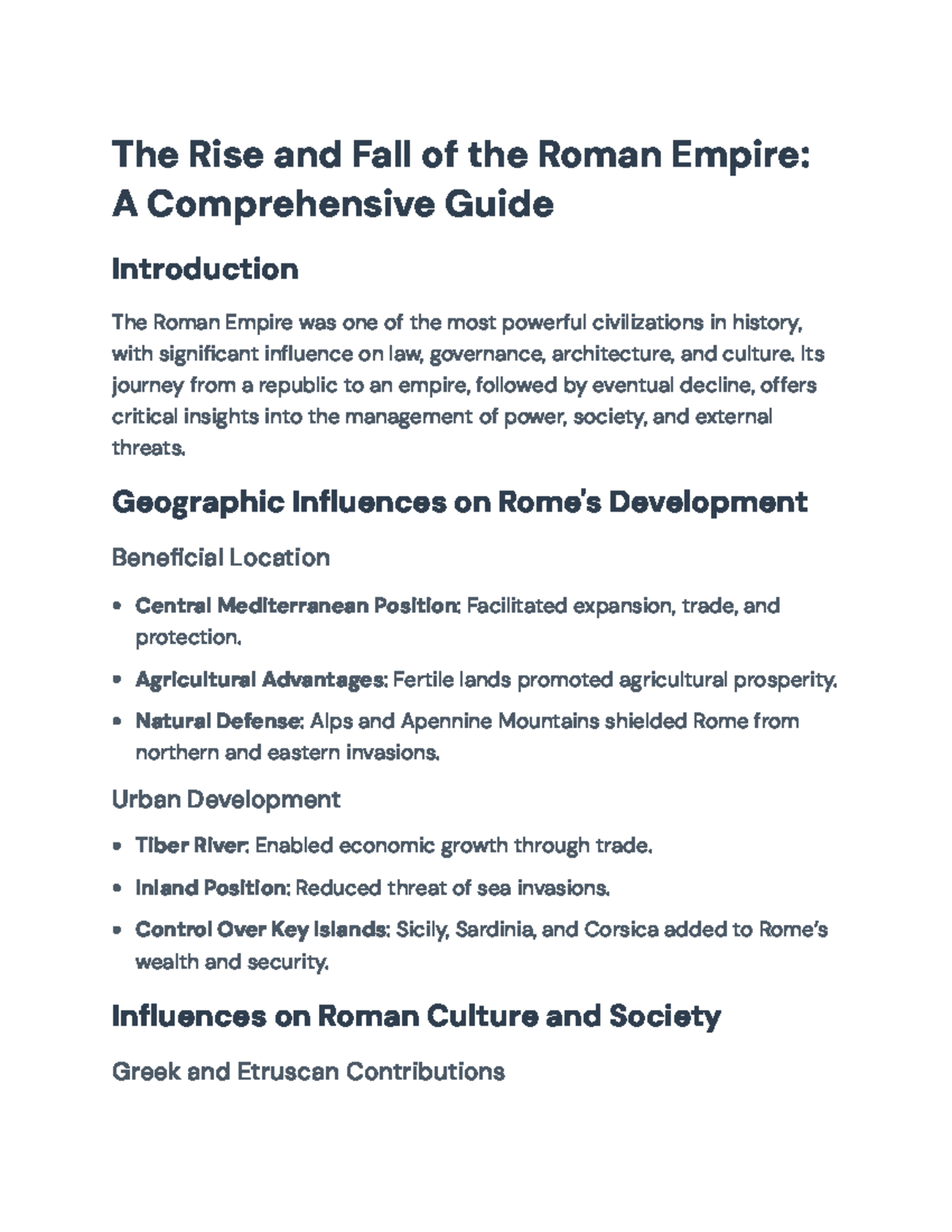 The Rise and Fall of the Roman Empire: A Comprehensive Guide (HIST 101 ...