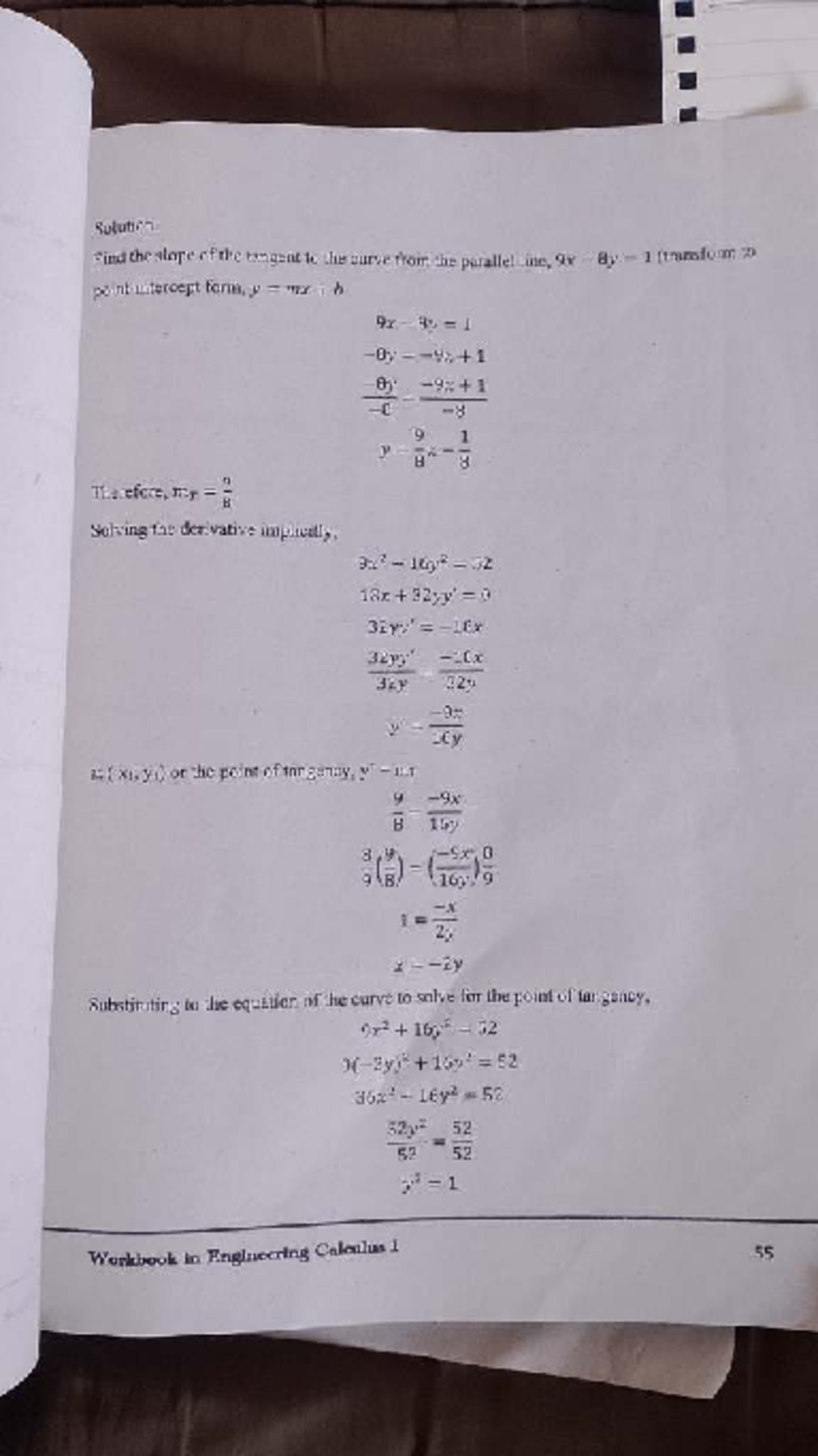 Engineering Calculus 1: Tangents and Normals Solutions - Studocu