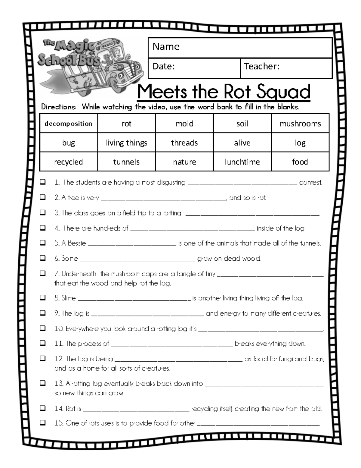 MSB-Worksheet: Exploring Decomposition with the Rot Squad - Studocu