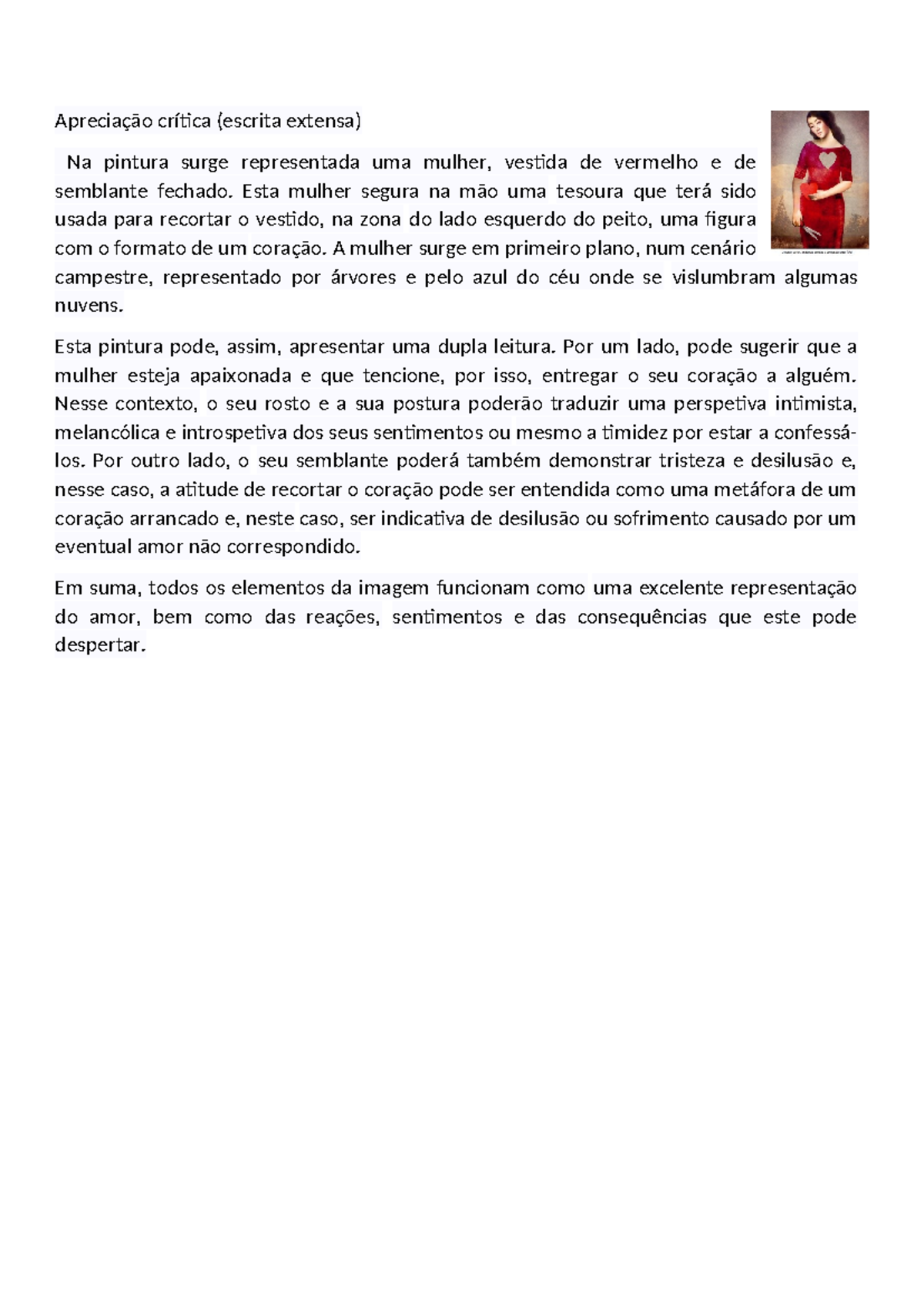 Escrita Apreciação Crítica Solução - Apreciação crítica (escrita ...