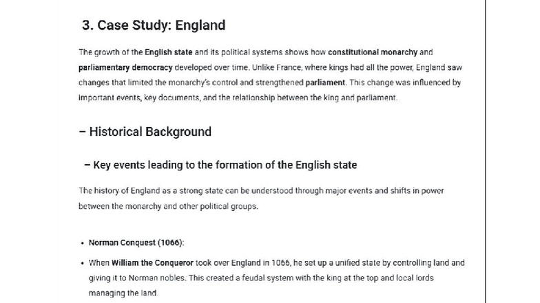 3. Case Study: The Evolution of England's Constitutional Monarchy - Studocu