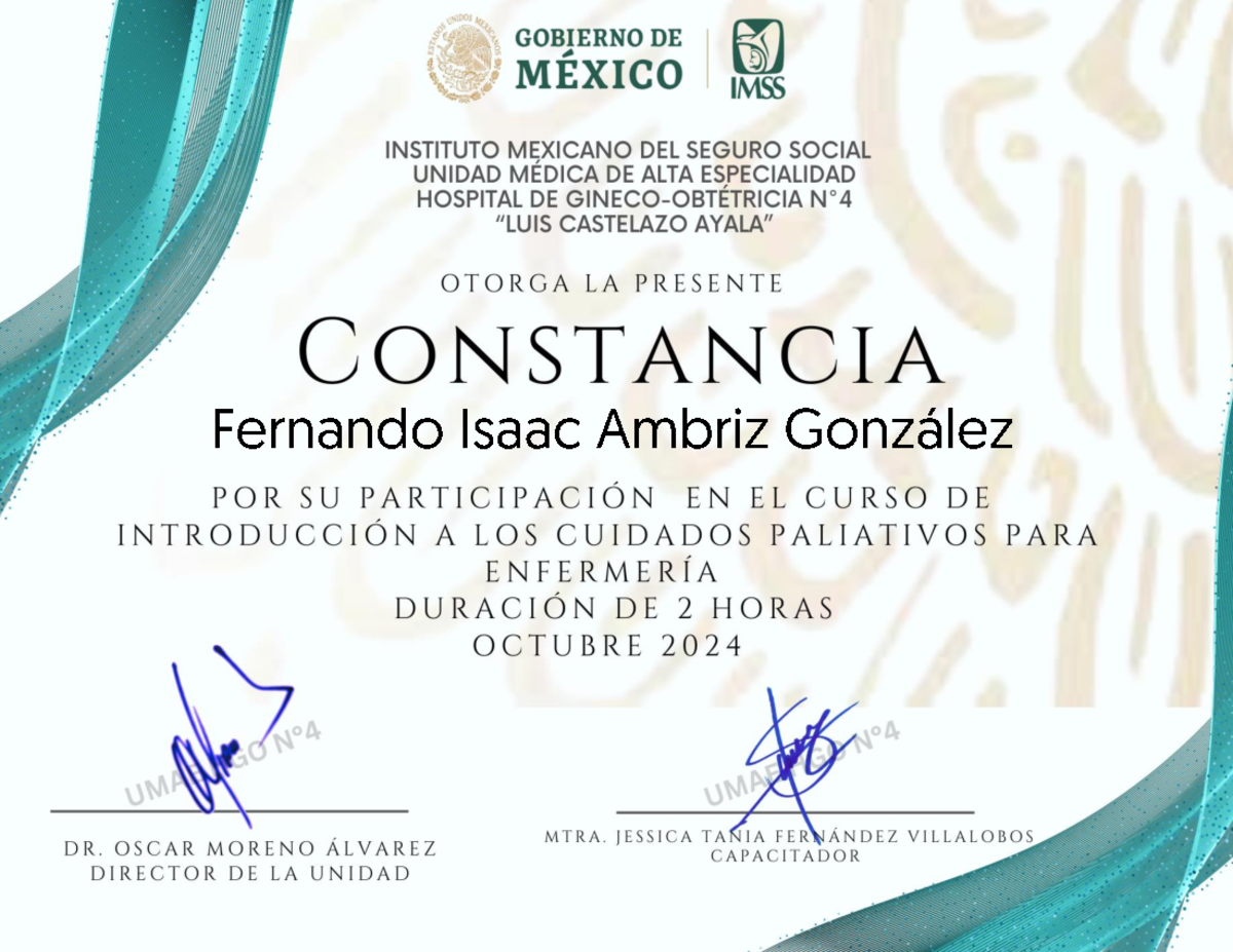 Paliativos Indiccion 071024-16 - enfermeria unam - UNIDOS STATE ...