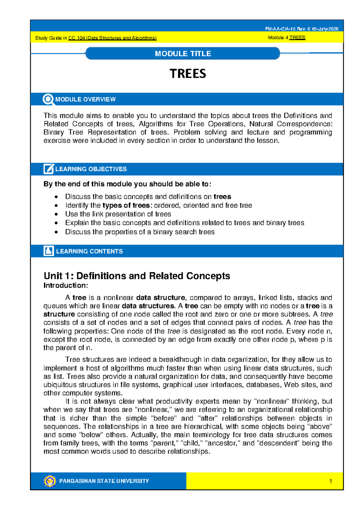 CC 104 - Chapter 4 Trees - CC-104 - Study Guide in CC 104 (Data ...