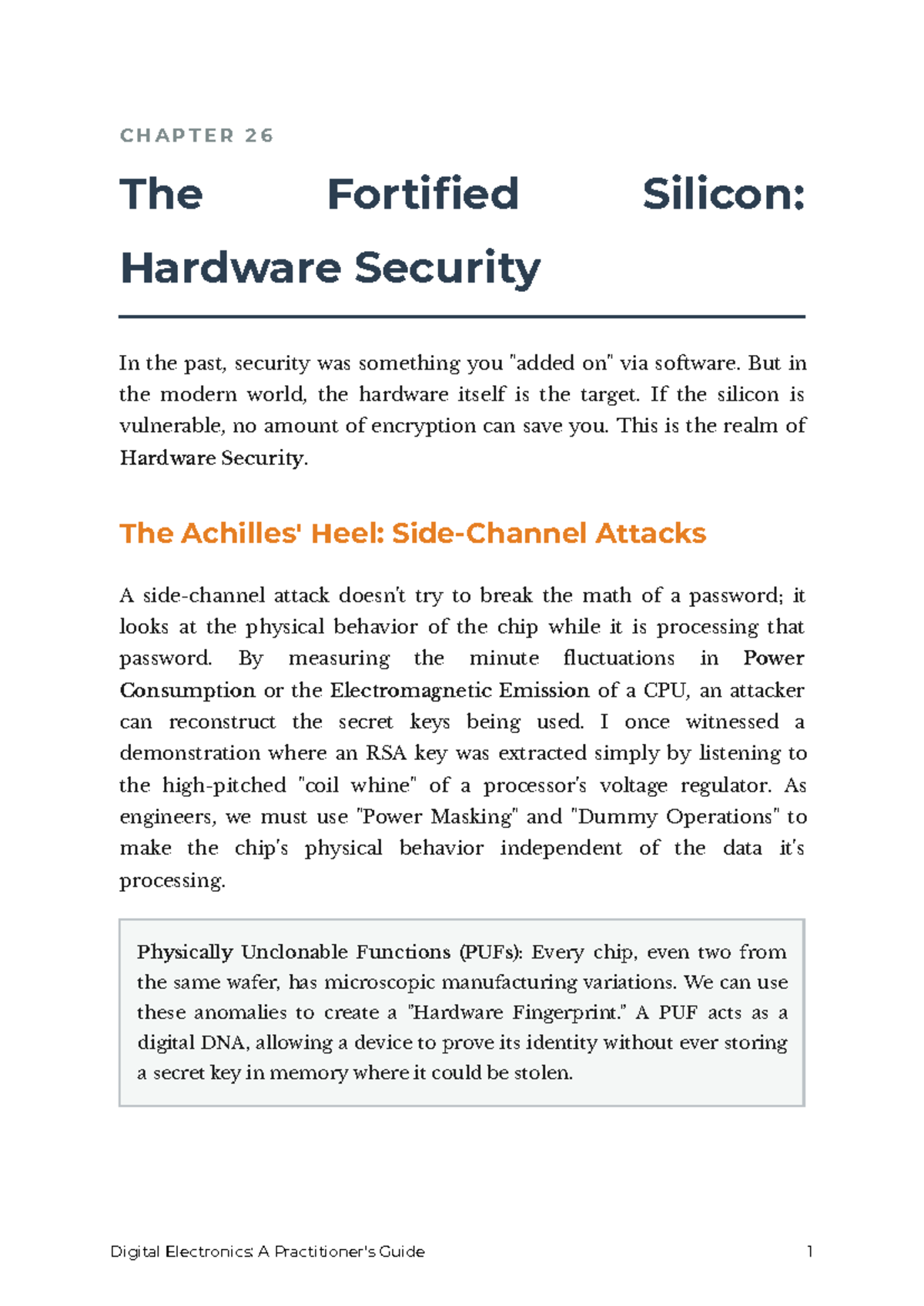 CHAPTER 26: Hardware Security and PUFs in Digital Electronics - Studocu