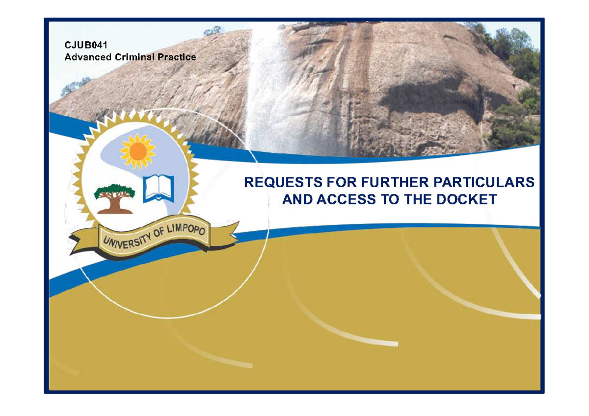 Requests FOR Further Particulars AND Access TO THE Docket - CCRA021 ...