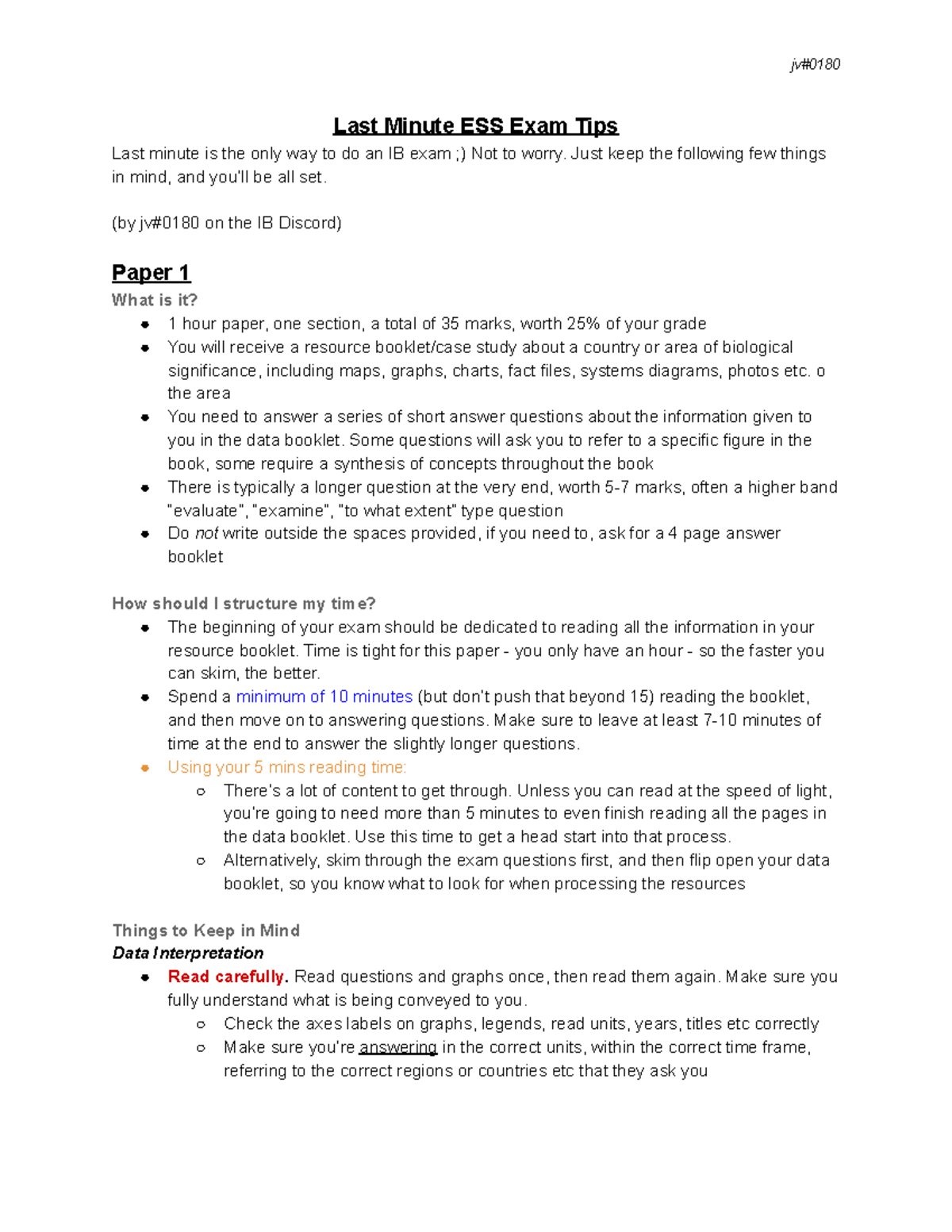 ESS Last-Minute Exam Tips for Papers 1 & 2: Key Strategies and Insights ...