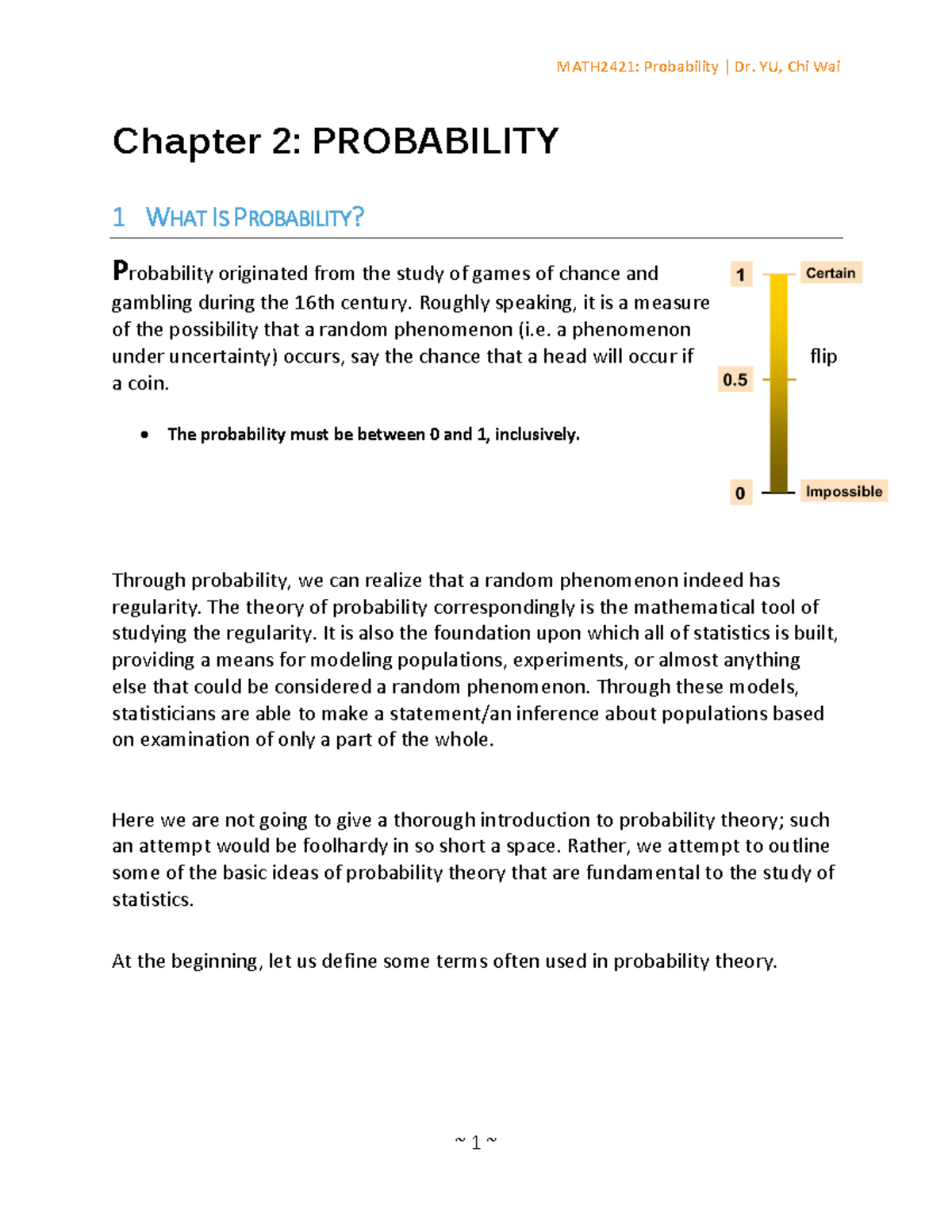 Math2421 Chapter 2 Probability - Lecture Notes Summary - Studocu