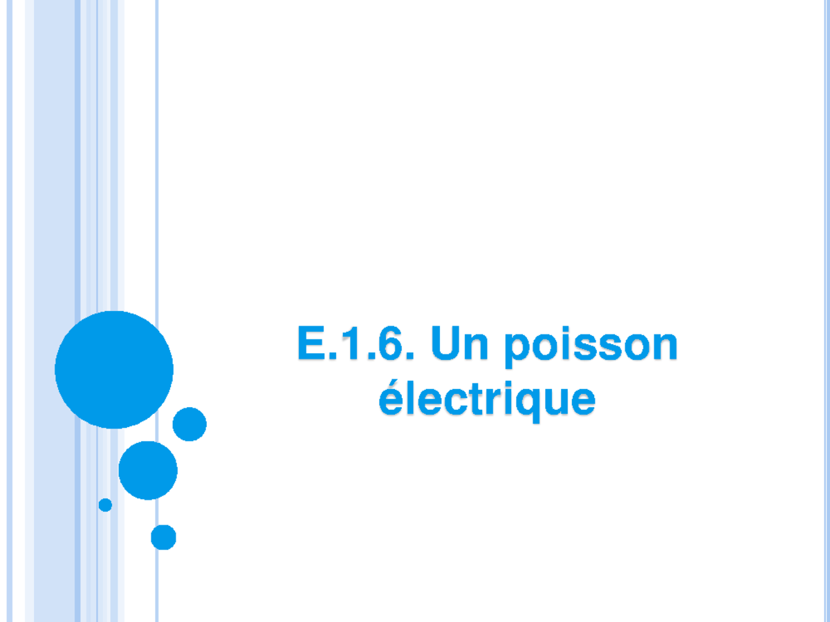 Exo E1-6 : Analyse du courant dans un poisson électrique - Studocu