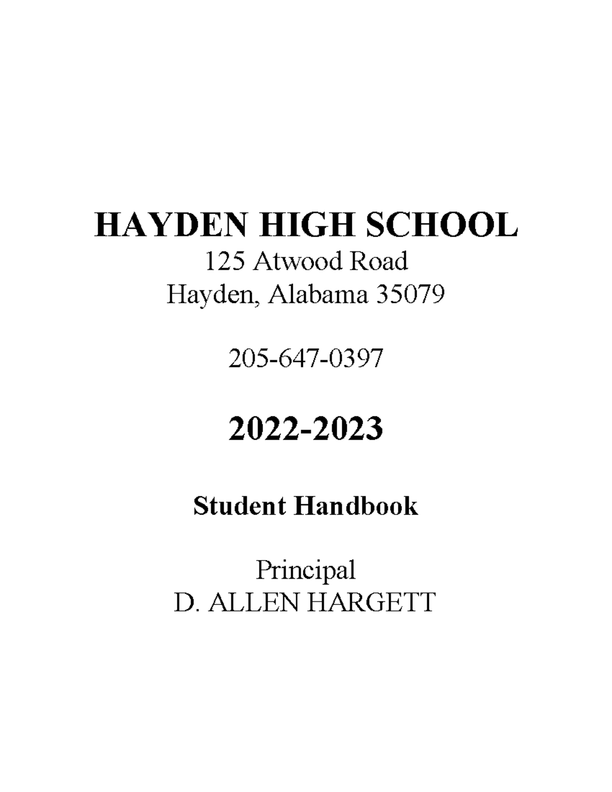 HHS Student Handbook 2022-2023: Policies & Procedures - Studocu