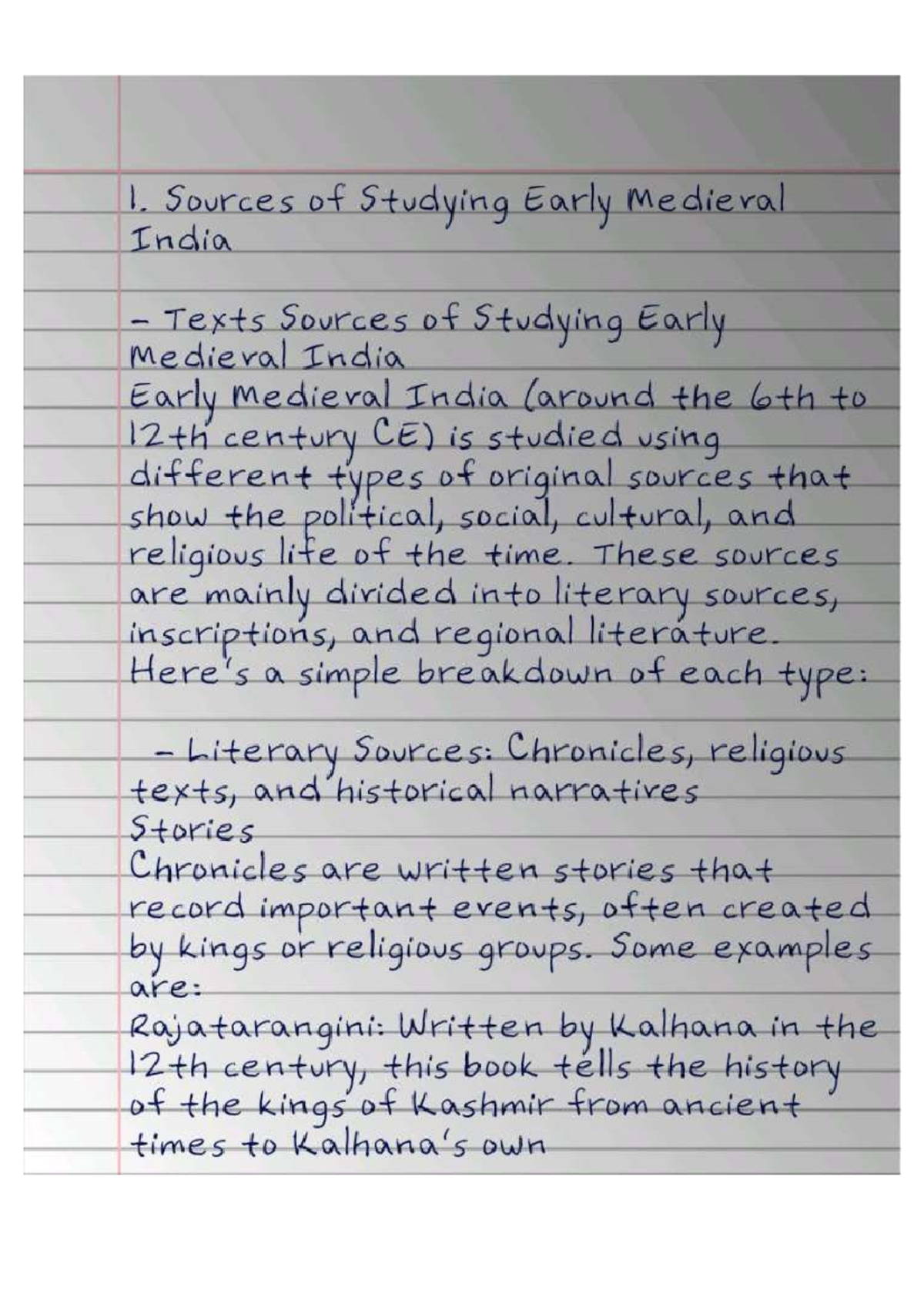 Sources of Studying Early Medieval India (HIST 301 - Unit 1) - Studocu