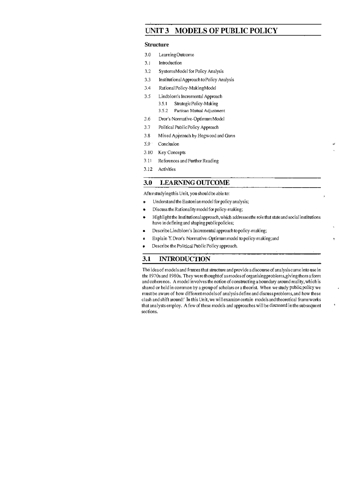 Unit 3: Models of Public Policy - Comprehensive Study Notes - Studocu