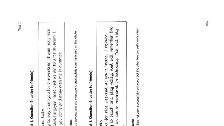 Key Preliminary English Test 6: Sample Answers and Examiner Comments ...