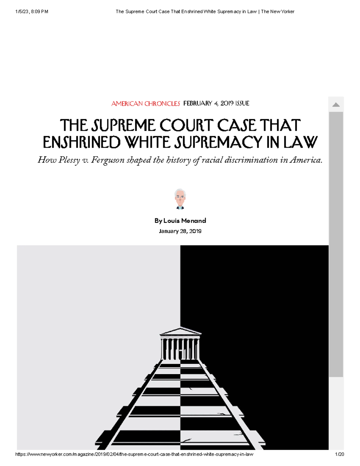 The Supreme Court Case Defining Racial Segregation: Plessy v. Ferguson ...
