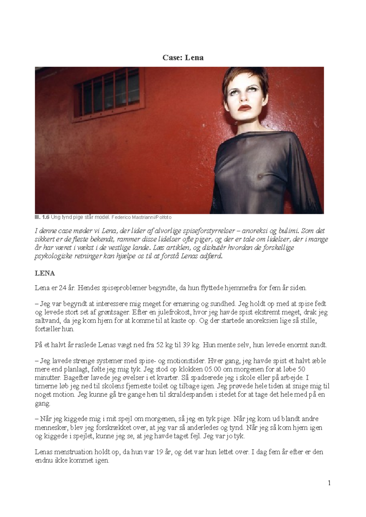 Case Study: Lena's Struggle with Anorexia and Bulimia - Studocu