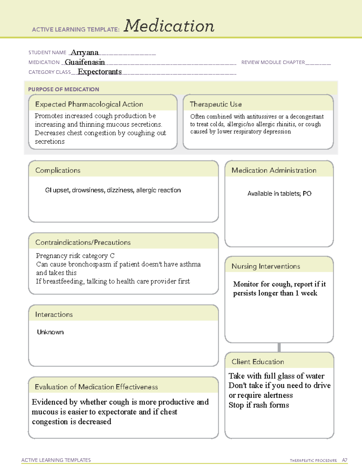 Active Learning Template medication - ACTIVE LEARNING TEMPLATES ...