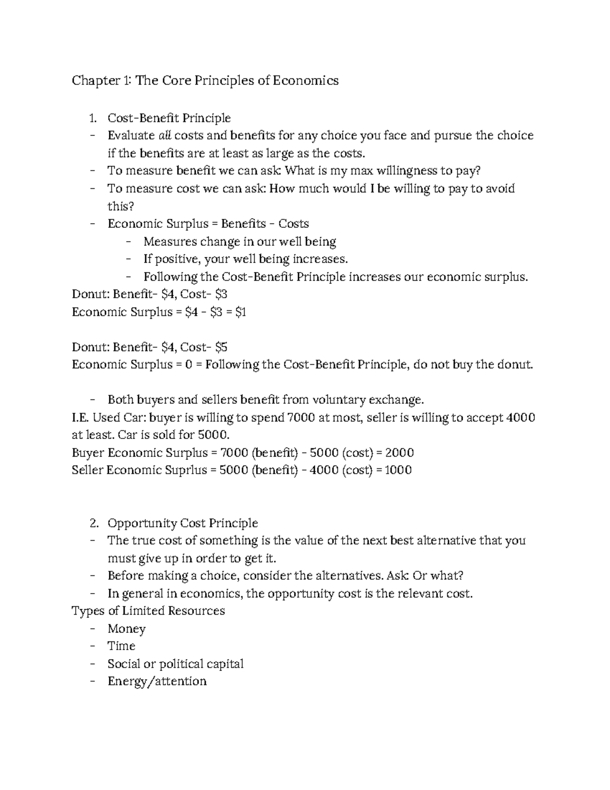 Chapter 1 The Core Principles of Economics - Chapter 1: The Core ...