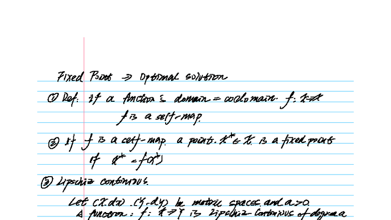 Fixed Point Theory Notes for Math 101 - Studocu