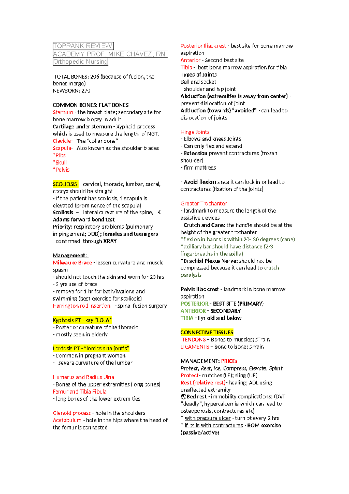 Orthopedic Nursing Overview - Key Concepts and Management Strategies ...