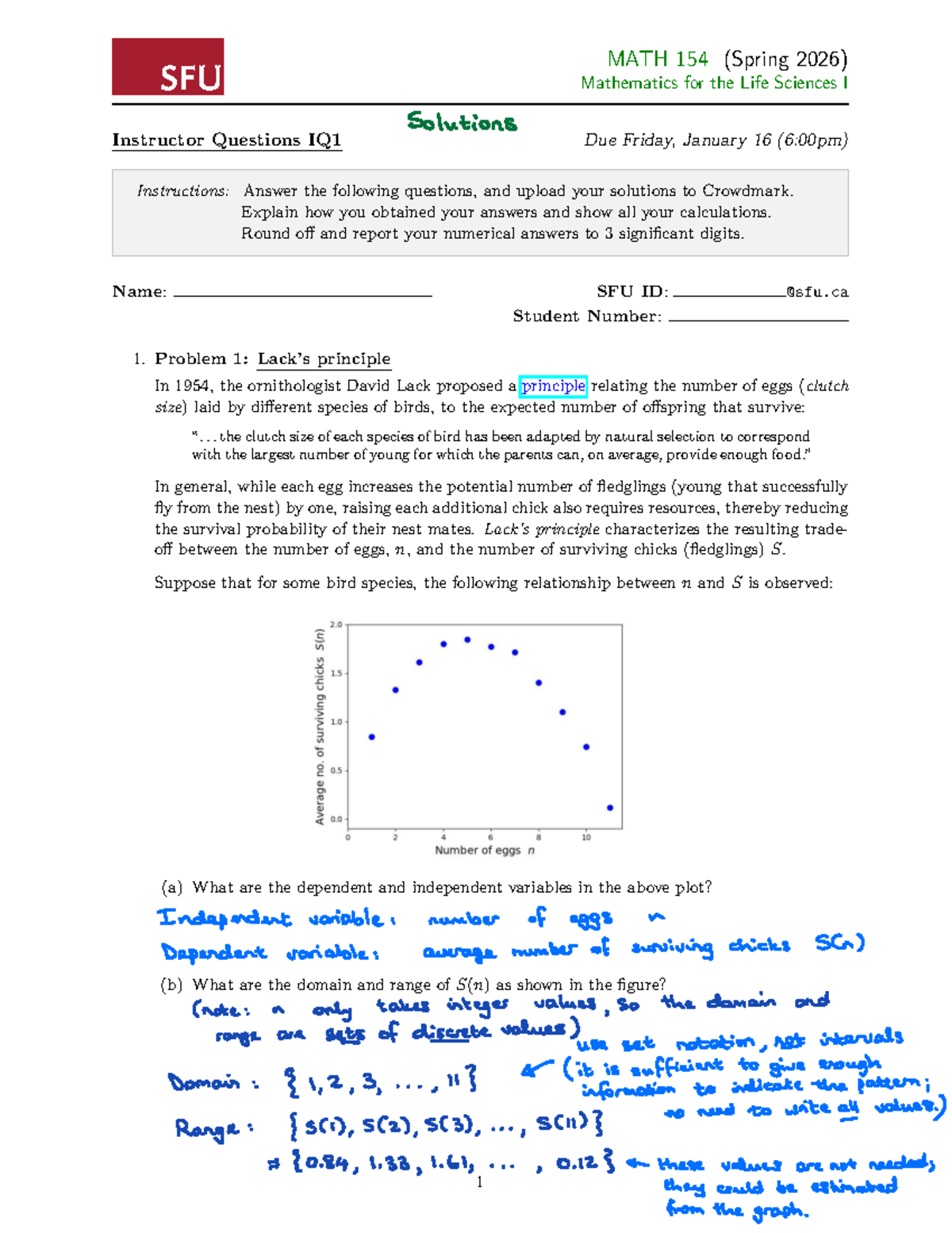 MATH 154 (Spring 2026) Final Exam Solutions for Instructor Questions ...