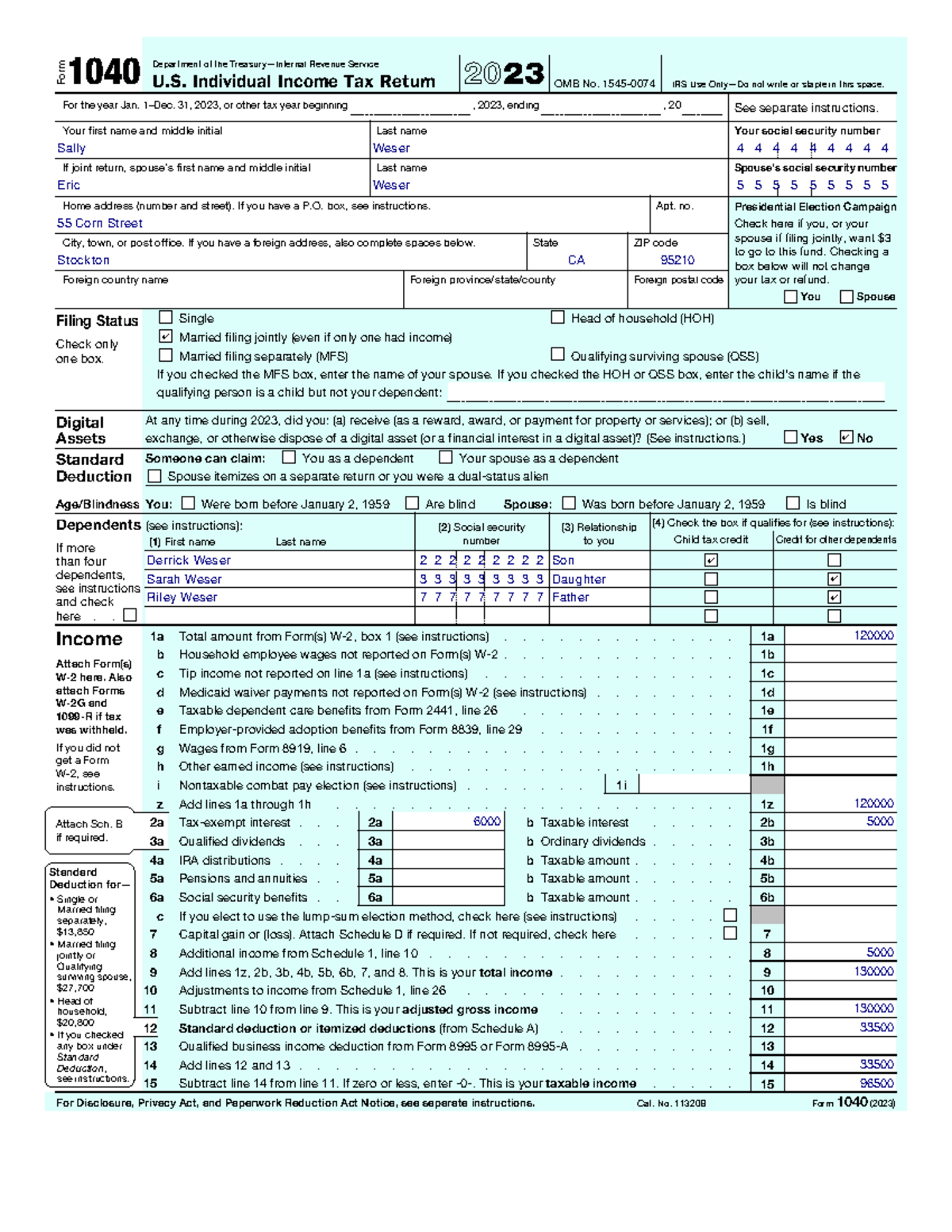 2023 IRS Form 1040 Chapter 3 Analysis and Problem Solving - Studocu
