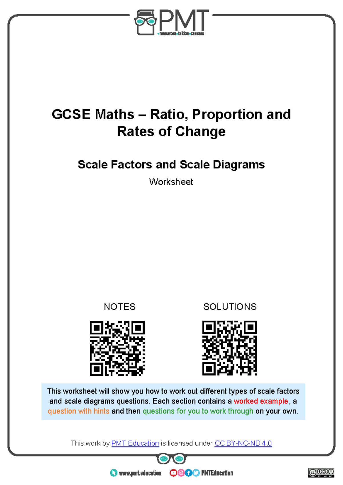 GCSE Maths: Scale Factors & Diagrams Worksheet Notes & Solutions - Studocu