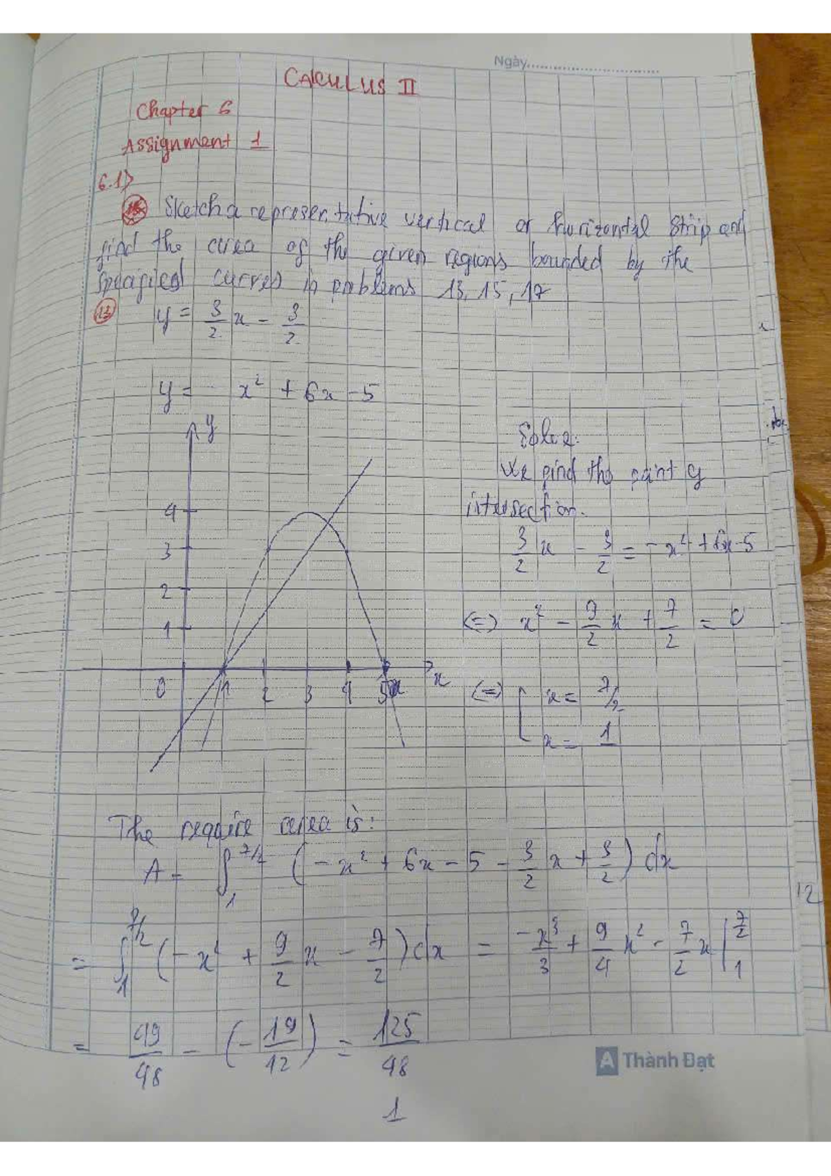 CALCULUS II Chapter 6 Assignment 1 - Area under Curves - Studocu