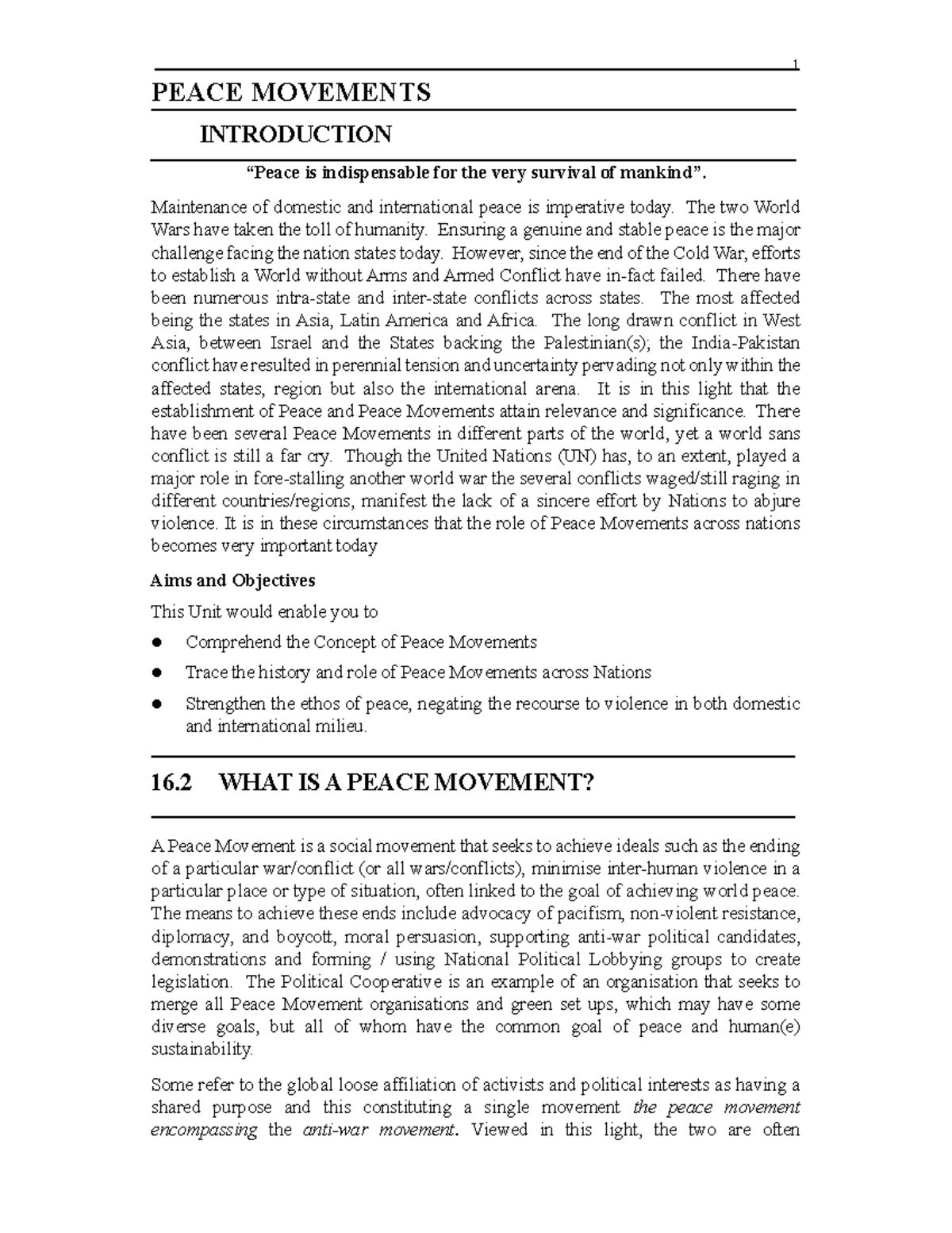 Peace Movements in International Relations: A Comprehensive Overview ...