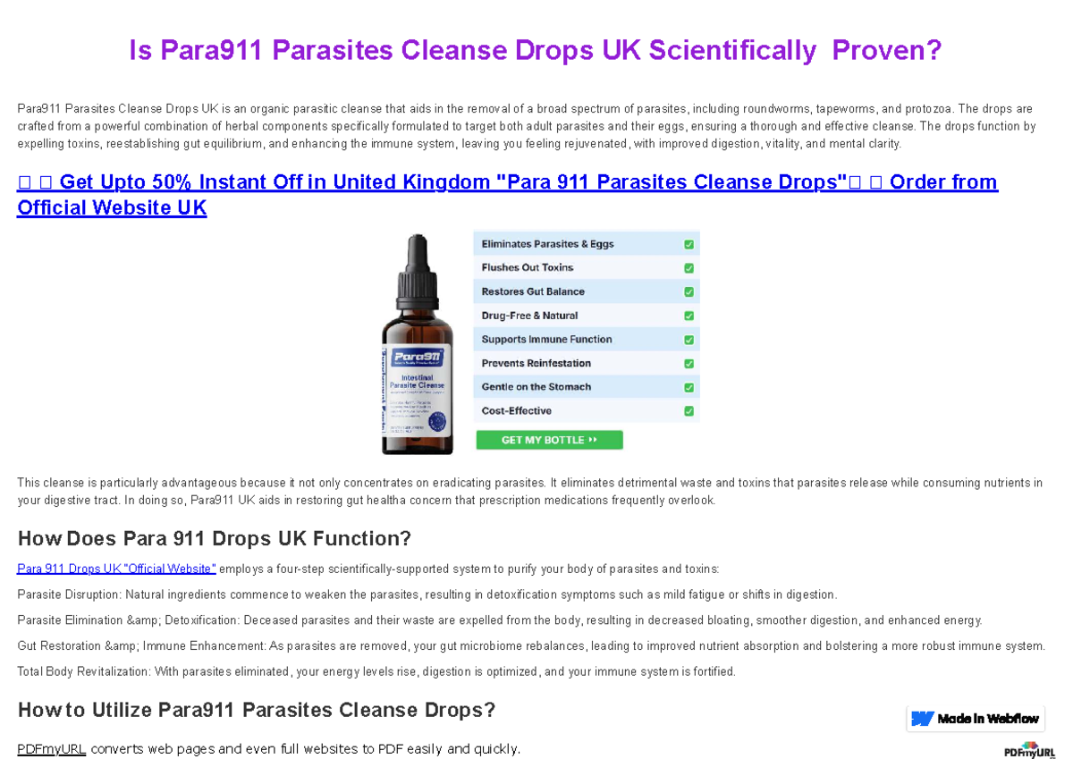 Para911 Parasites Cleanse Drops UK - The drops are crafted from a ...
