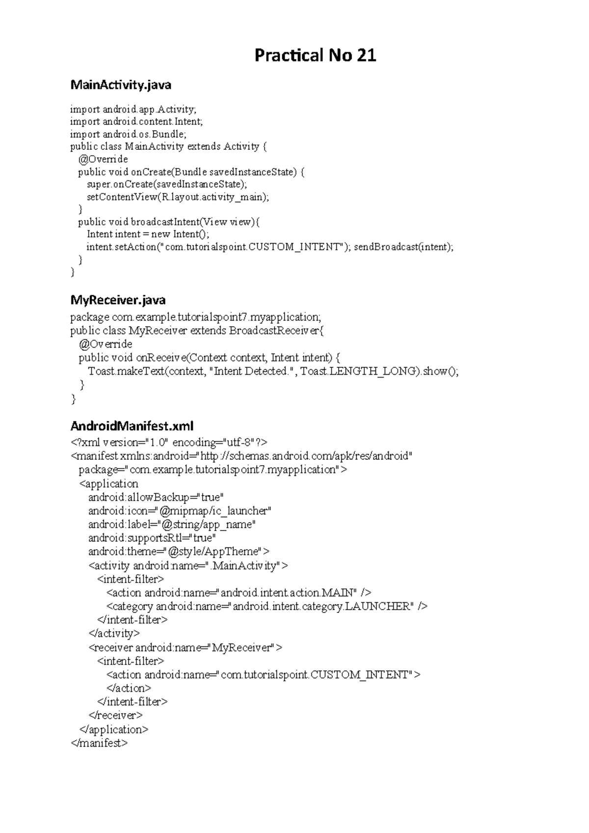 21 to 32 mad - mad practical - Practcal No 21 MainActvity import ...