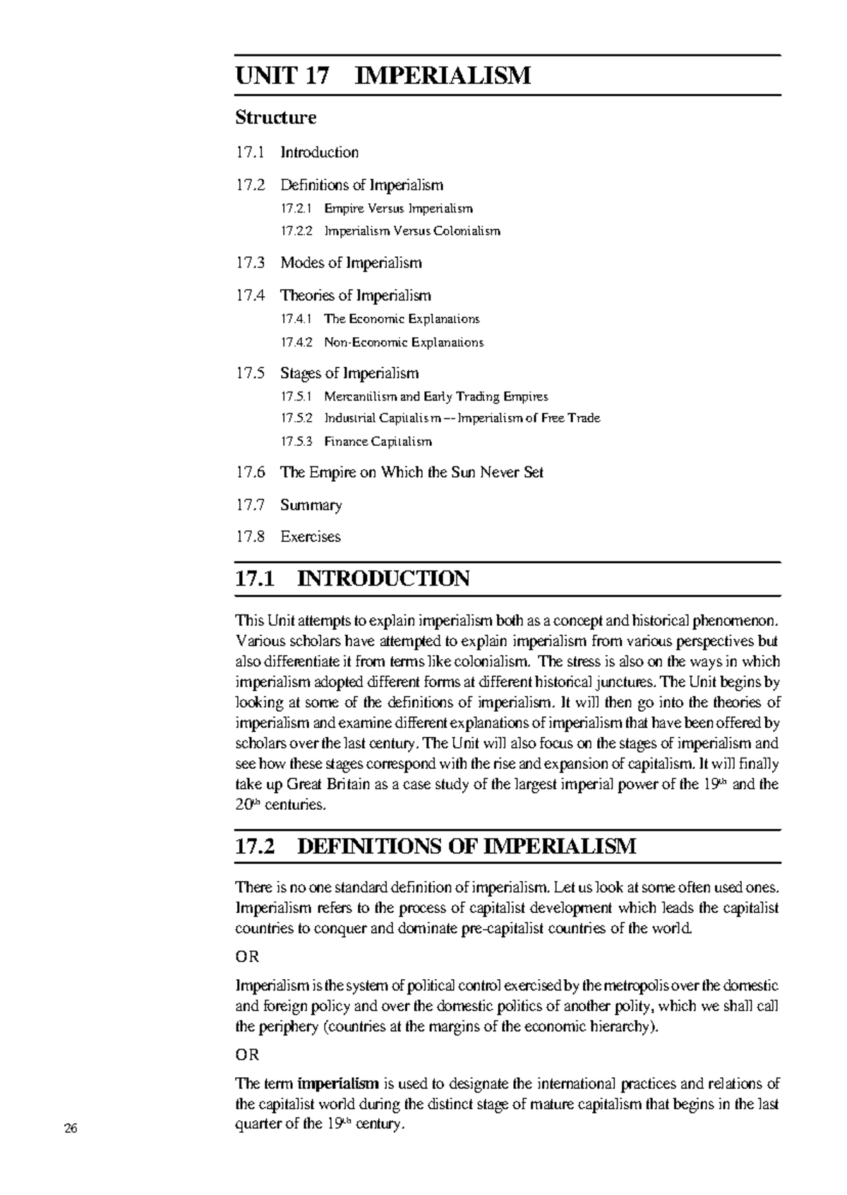 Unit 17: Understanding Imperialism - Key Concepts and Theories - Studocu