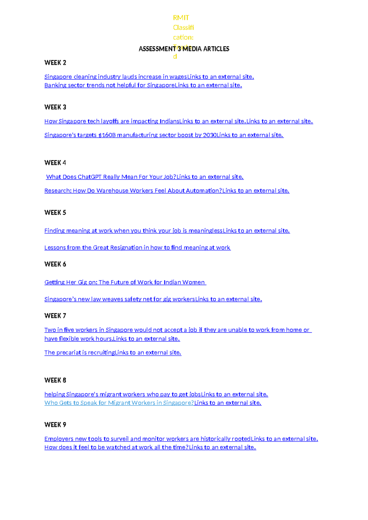 Assessment 3 Media Articles Rmit Classifi Cation Truste D Assessment 3 Media Articles Week 2