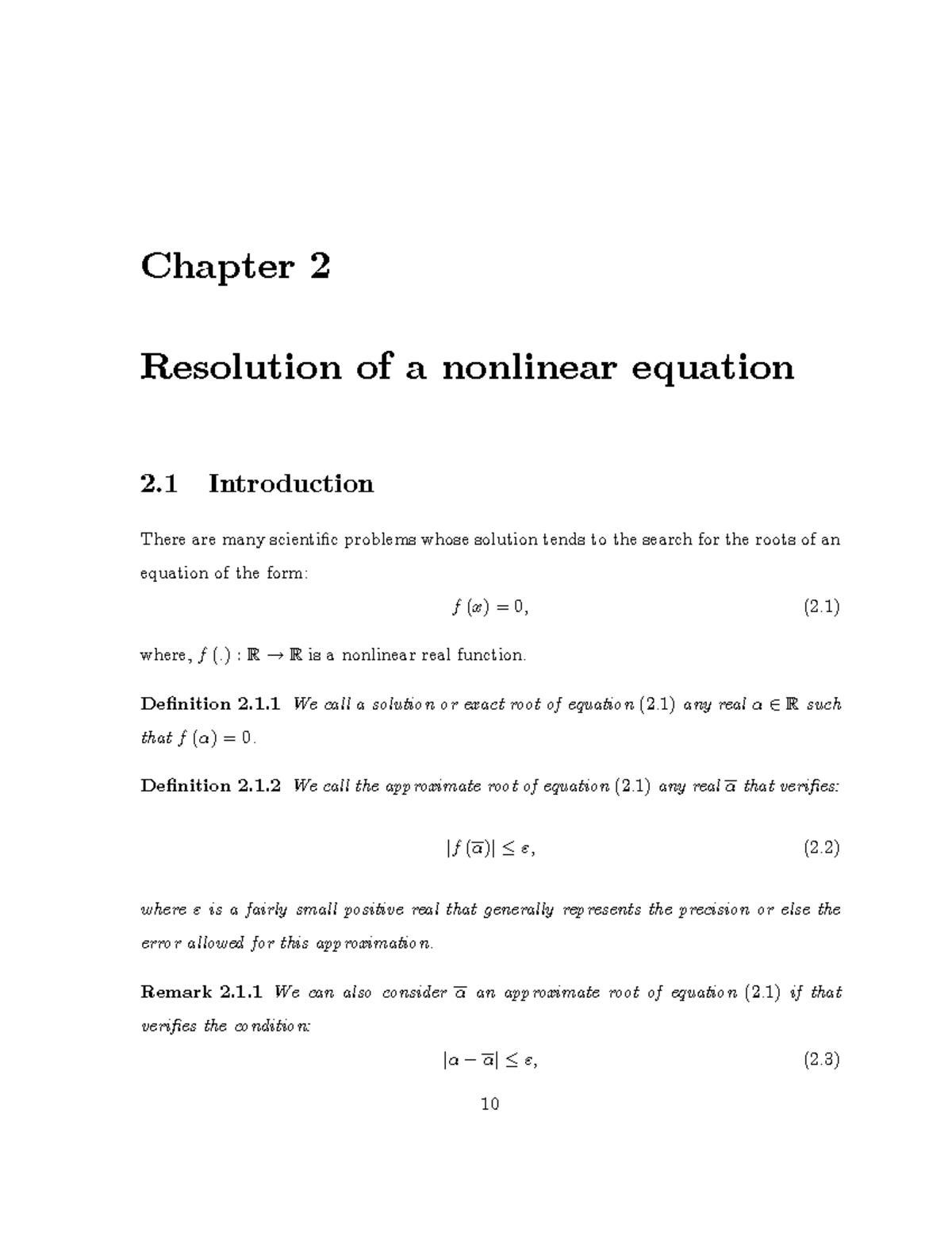 Chapter 2 - hikona - Chapter 2 Resolution of a nonlinear equation 2 ...