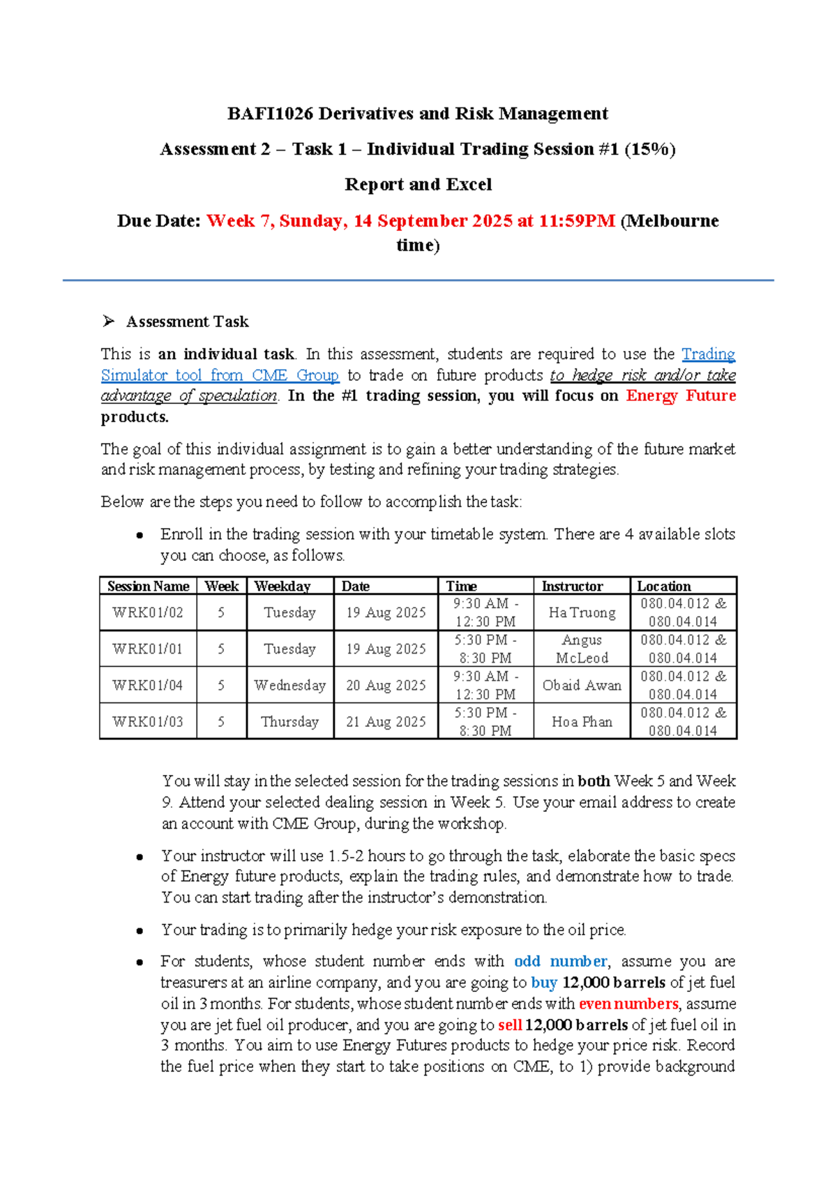 BAFI1026 2025S2 Assessment 2 Task 1: Individual Trading Session Report - Studocu