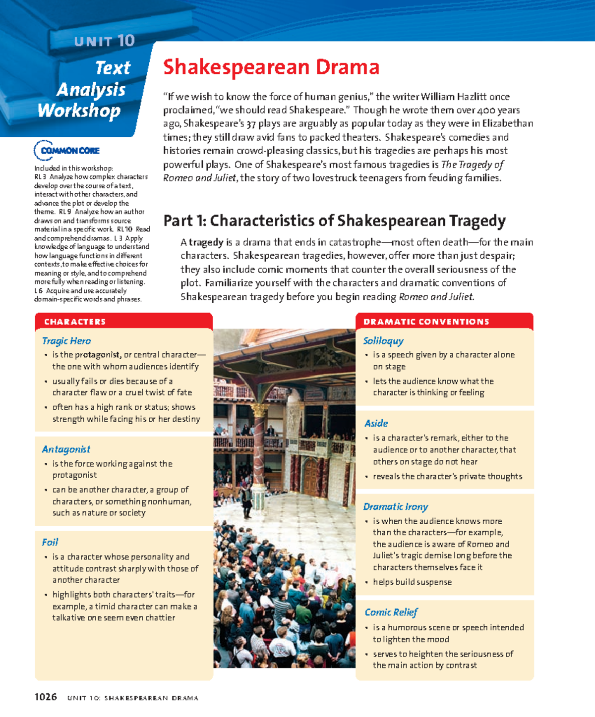 Shakespearean Drama Analysis Workshop - Unit 10 (p1026) - Studocu