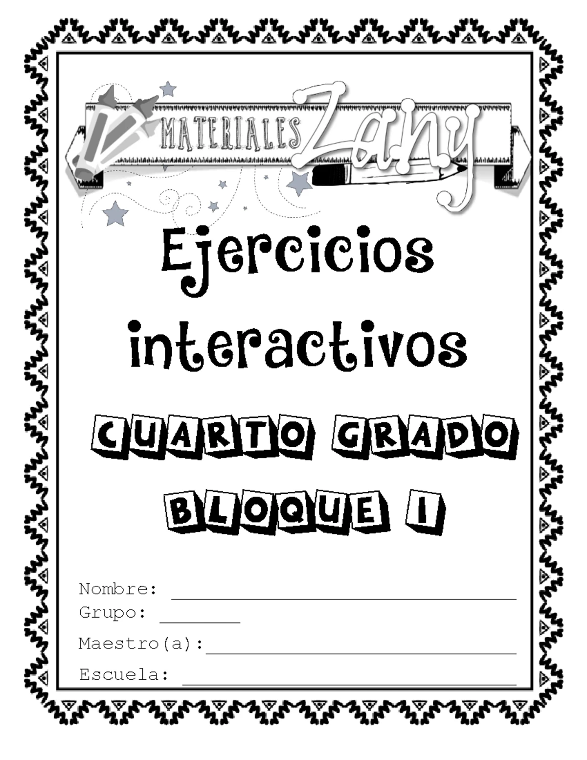 B2ZANY - 4to grado bloque 2 material zany impimir - Este material NO es ...