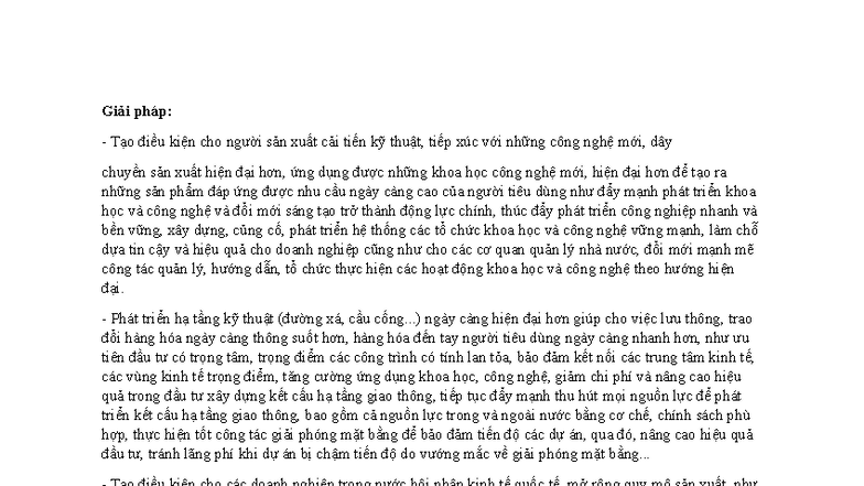 Giải pháp nâng cao chất lượng sản xuất hàng hóa tại Việt Nam - Studocu