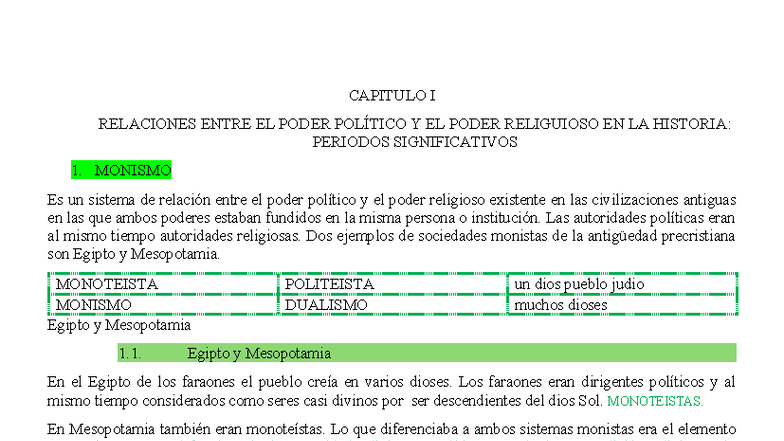CAP I: RELACIONES ENTRE PODER POLÍTICO Y RELIGIOSO EN LA HISTORIA - Studocu